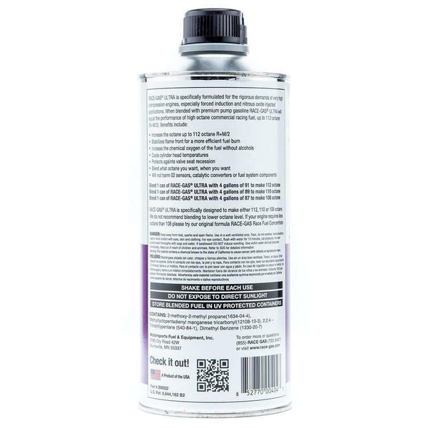 Race Gas Ultra 32 oz Octane Booster 112 MAX 200032 (Authorized Dealer ...