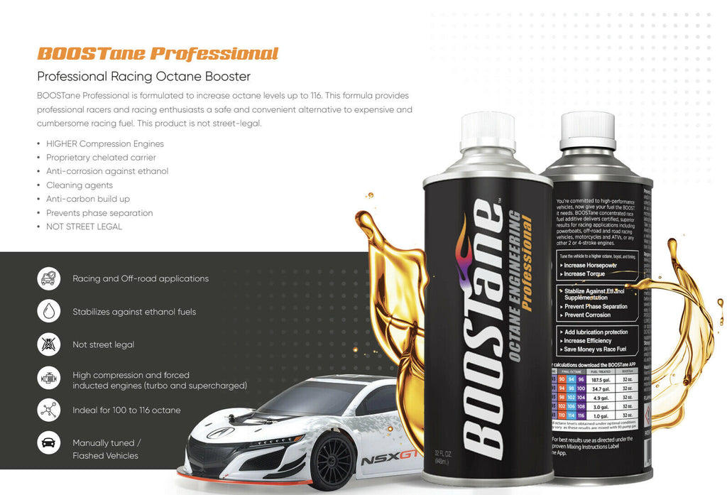 BOOSTane Professional 6 Pack Case 32oz Octane Booster up to 116 Oct (O ...